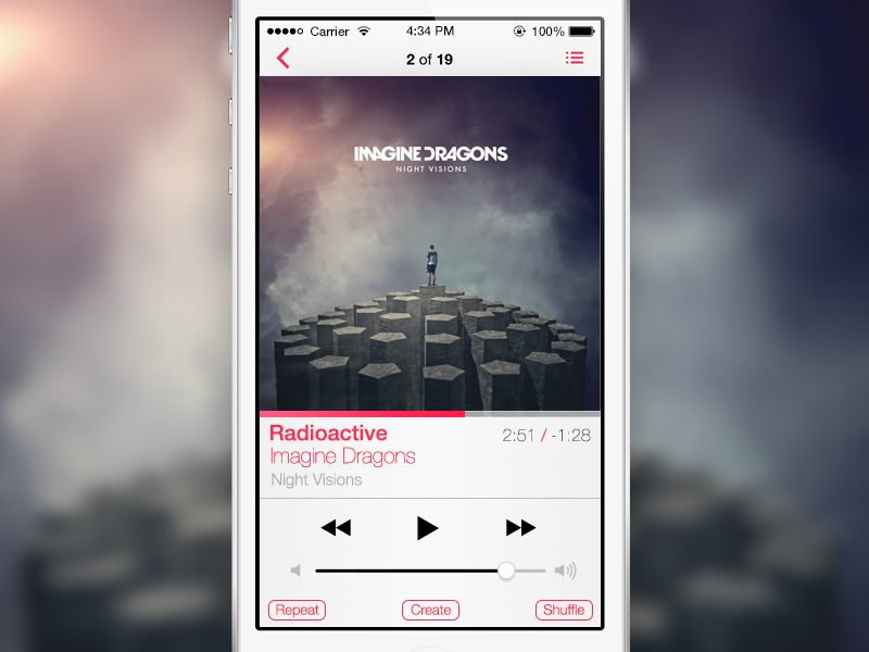 Dribbble - iOS 7 Music Player by Ross Legacy Dribbble - iOS 7 Music Player by Ross Legacy